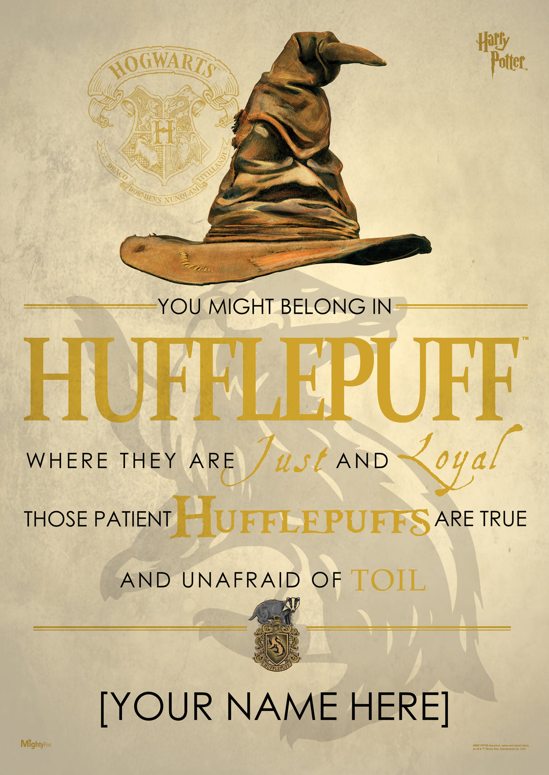 Harry Potter (Gryffindor Sorting Hat Poem - Personalize with Name) Mig ...